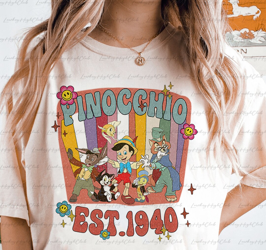 Disney Pinocchio Co 1940 Characters Shirt, Disney Pinocchio Shirt ...
