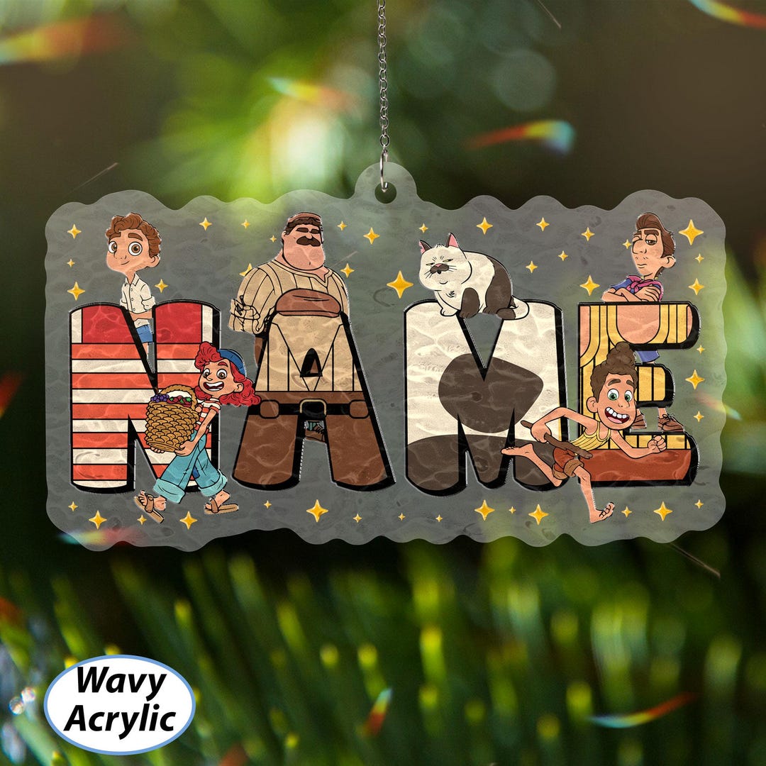 Pixars Luca Movie Characters Custom Ornament, Disney Luca Christmas ...
