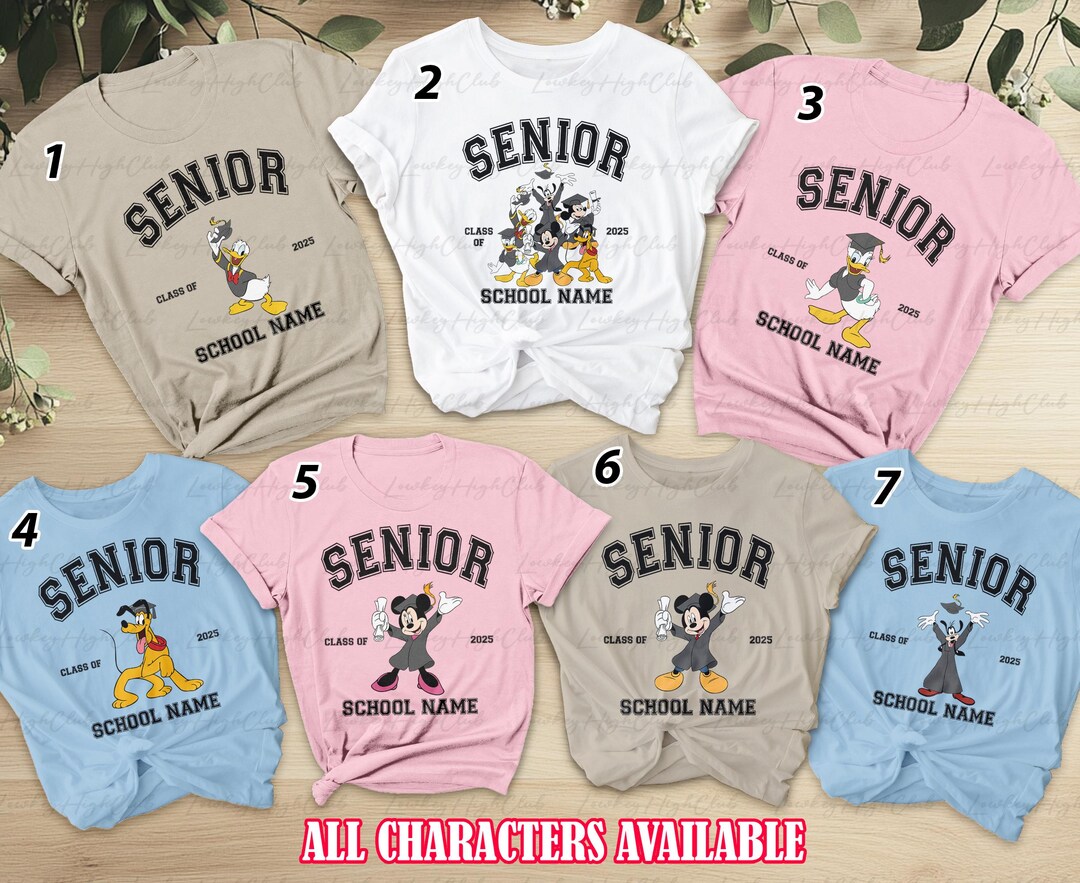 Custom Senior Mickey & Co Crew Shirt, Mickey and Friends Senior Class ...