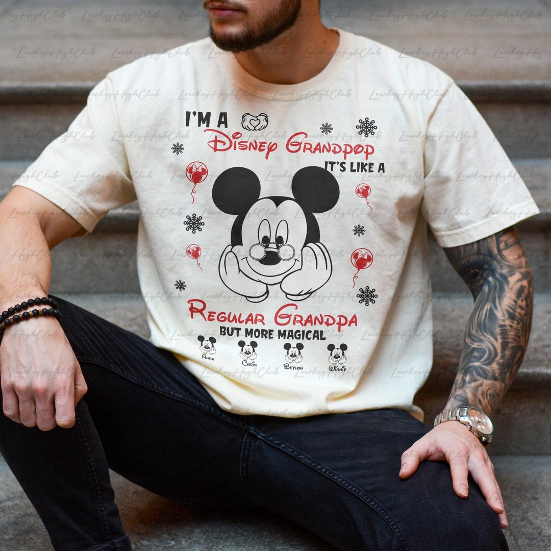 Custom Disney Grandpa Shirt With Grandkids Name, I'm A Disney Grandpa ...
