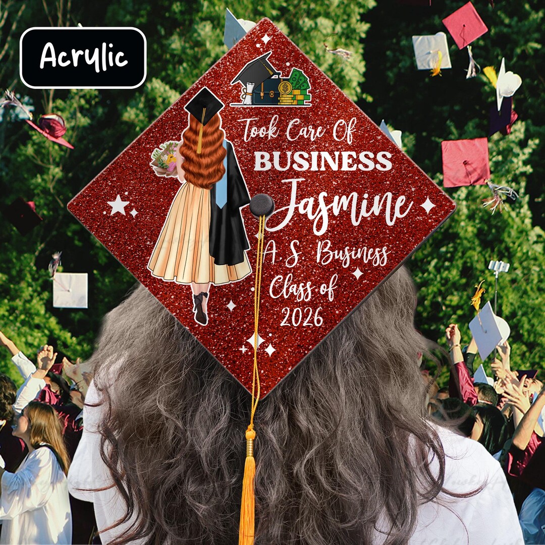 Business Class 2026 Custom Grad Cap, University Graduation Hat Decor ...