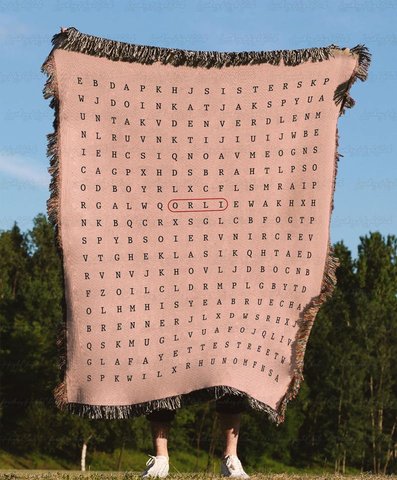 Personalized Word Search Cozy Blanket, Custom Hidden Message Gift ...