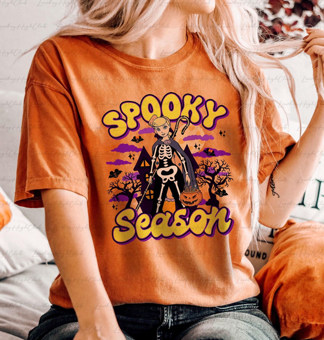 90s Bo Peep Spooky Season Shirt, Skeleton Bo Peep Scary Shirt, Woody ...