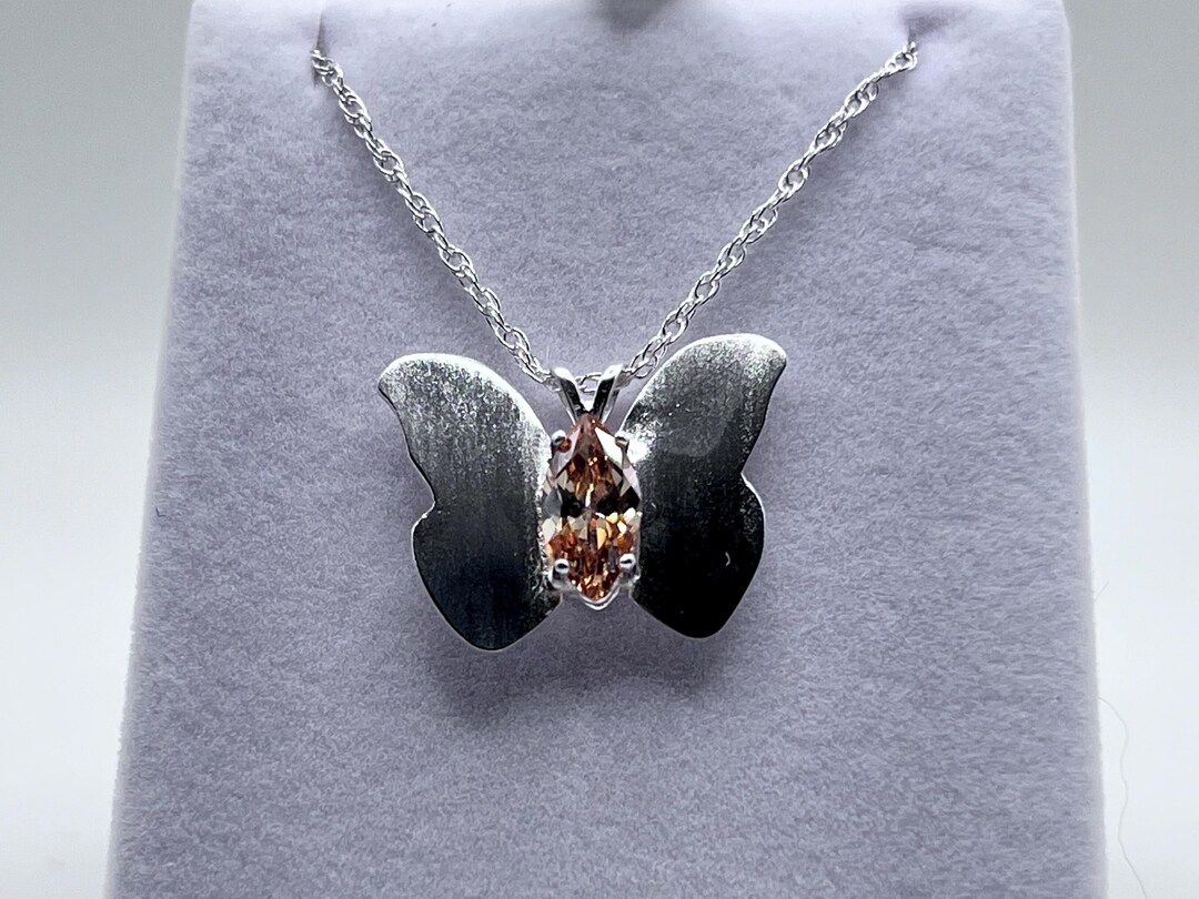 Butterfly Gemstone Necklace Sterling Silver Classic Accessories Ladies ...