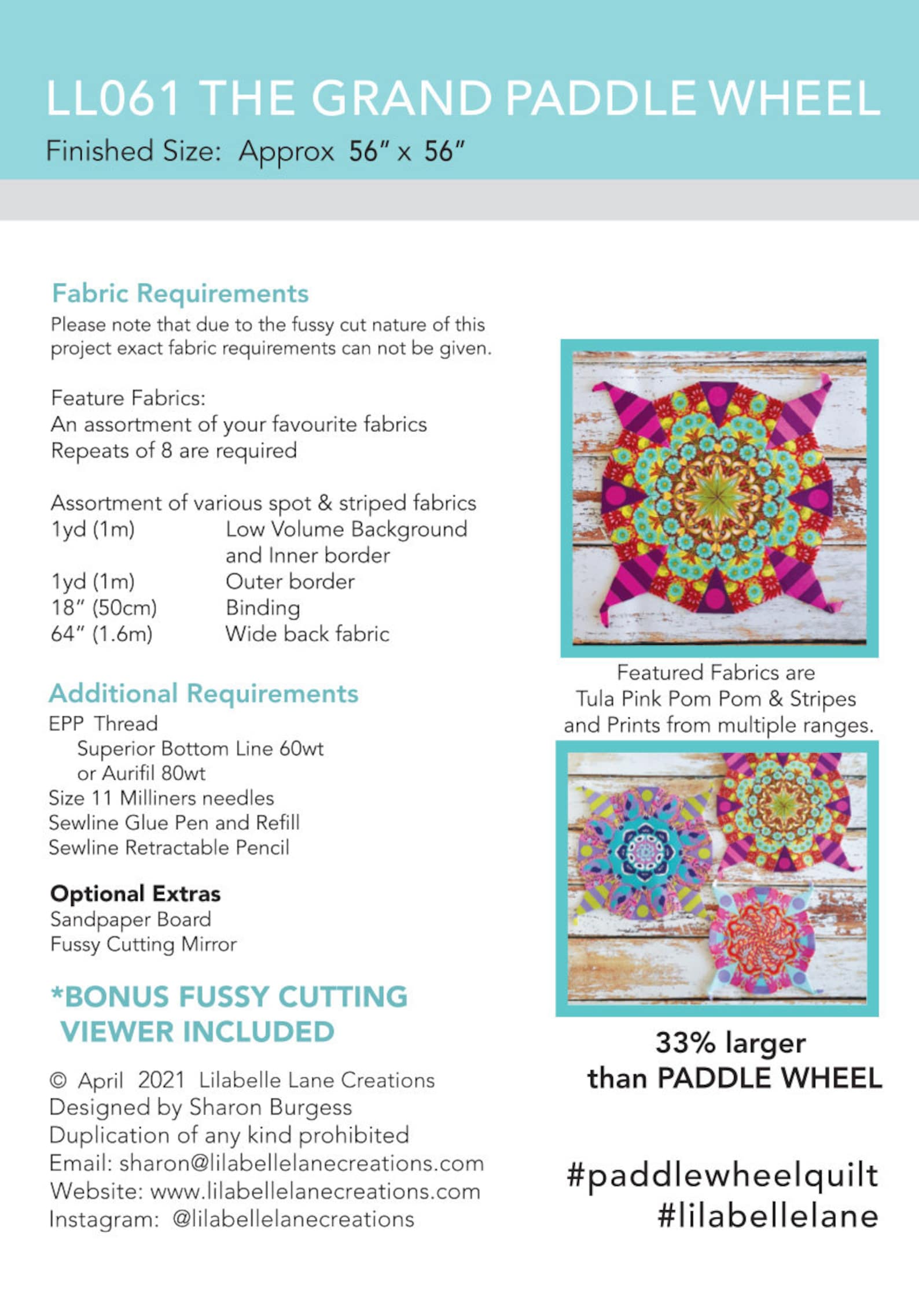 The Grand Paddle Wheel Quilt by Lilabelle Lane Creations -english Paper ...