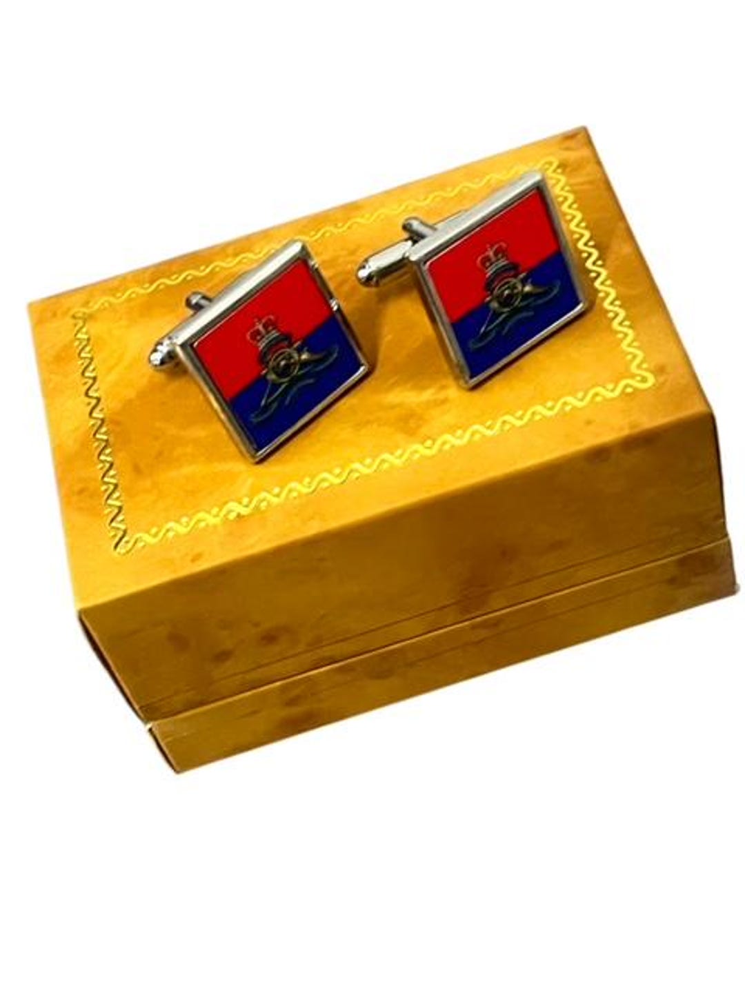 Royal Artillery Cufflinks Silver Army Cuff Links Luxury Gift Box Case ...