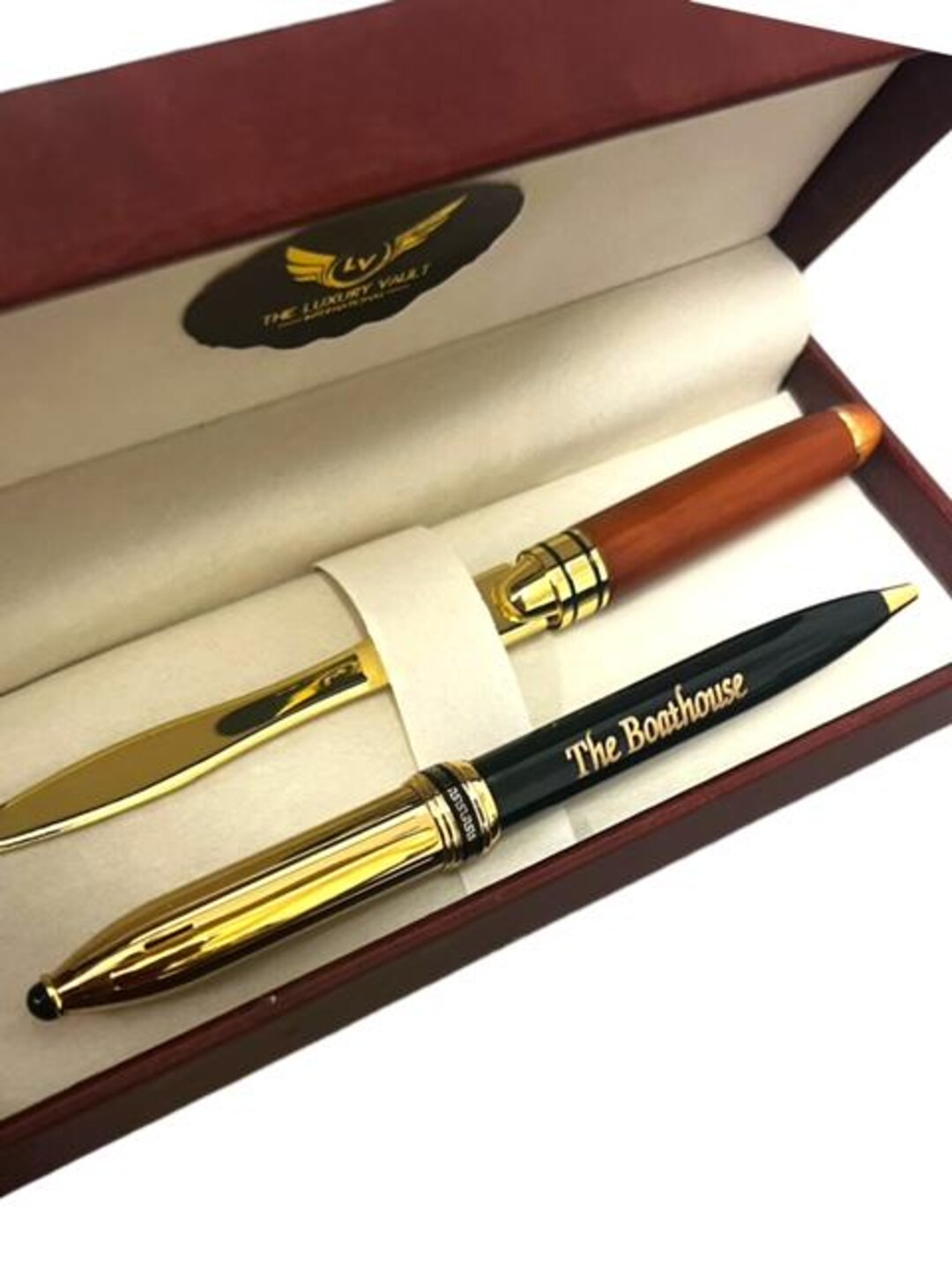 Personalised Pen and Letter Opener Engraved Ballpoint Gold Pen Luxury ...