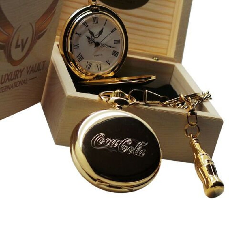 Coca Cola Custom Engraved 24 Carat Gold Clad Pocket Watch and - Etsy