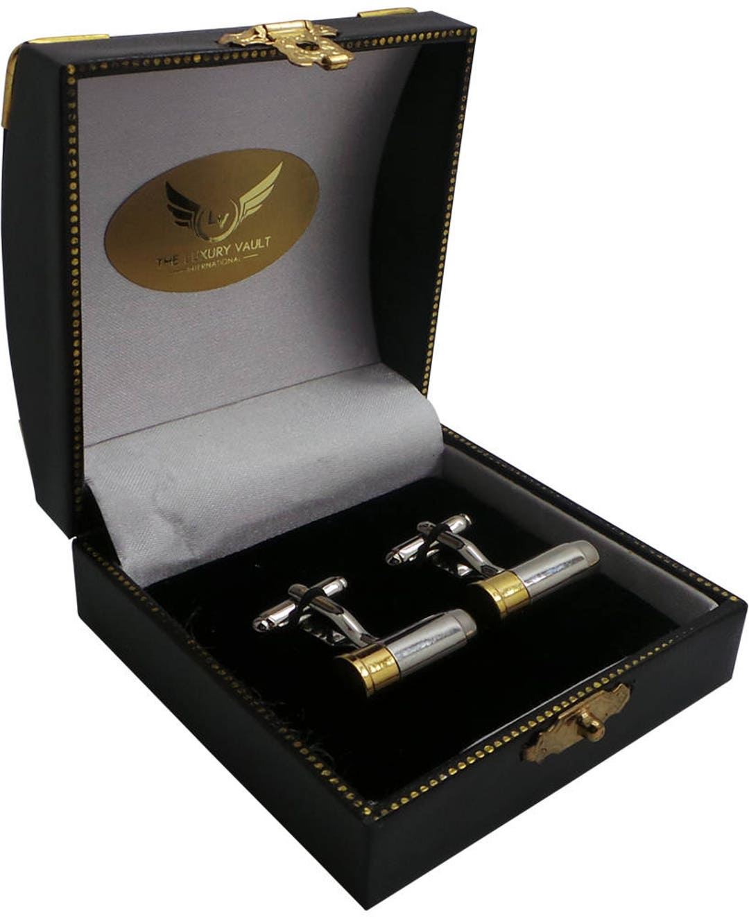 Bullet Cufflinks 24k Gold and Silver Coated in Luxurious Gift Case Mens ...