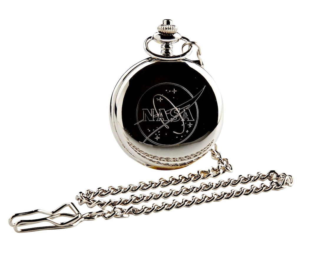 NASA Silver Pocket Watch and Chain Space Astronaut Agency Apollo Flight ...