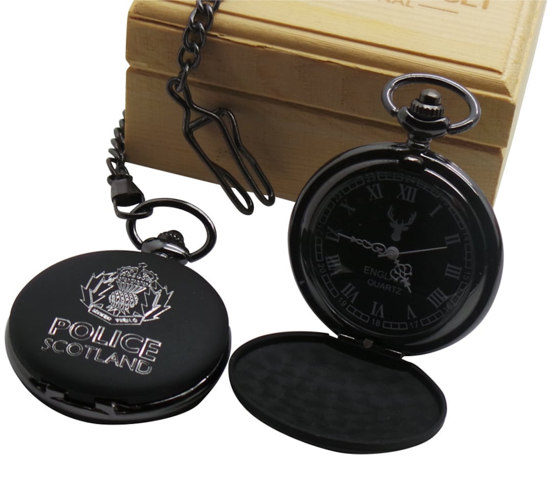 Personalised Police Scotland Scottish Force Pocket Watch and Chain ...