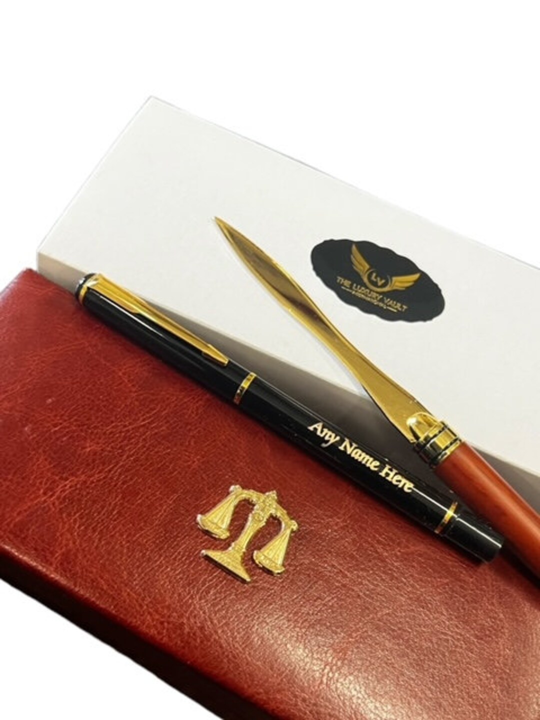 Personalised LAW Pen and Letter Opener Engraved Pen Luxury 24k Gold ...