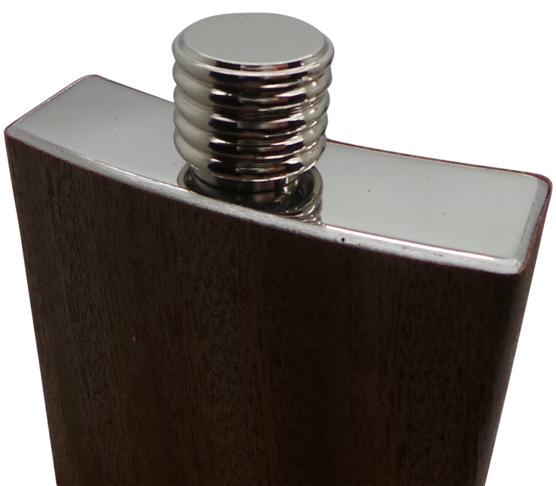 Masonic Hip Flask Freemasons Wood Over Steel Engraved Emblem Luxury ...