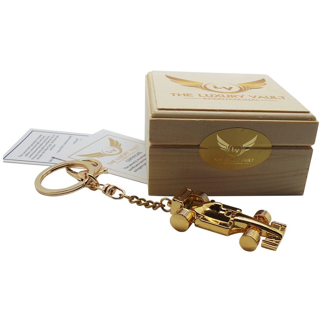 Gold Racing CAR 24 Carat Gold Coated Formula 1 Keychain Motor - Etsy UK