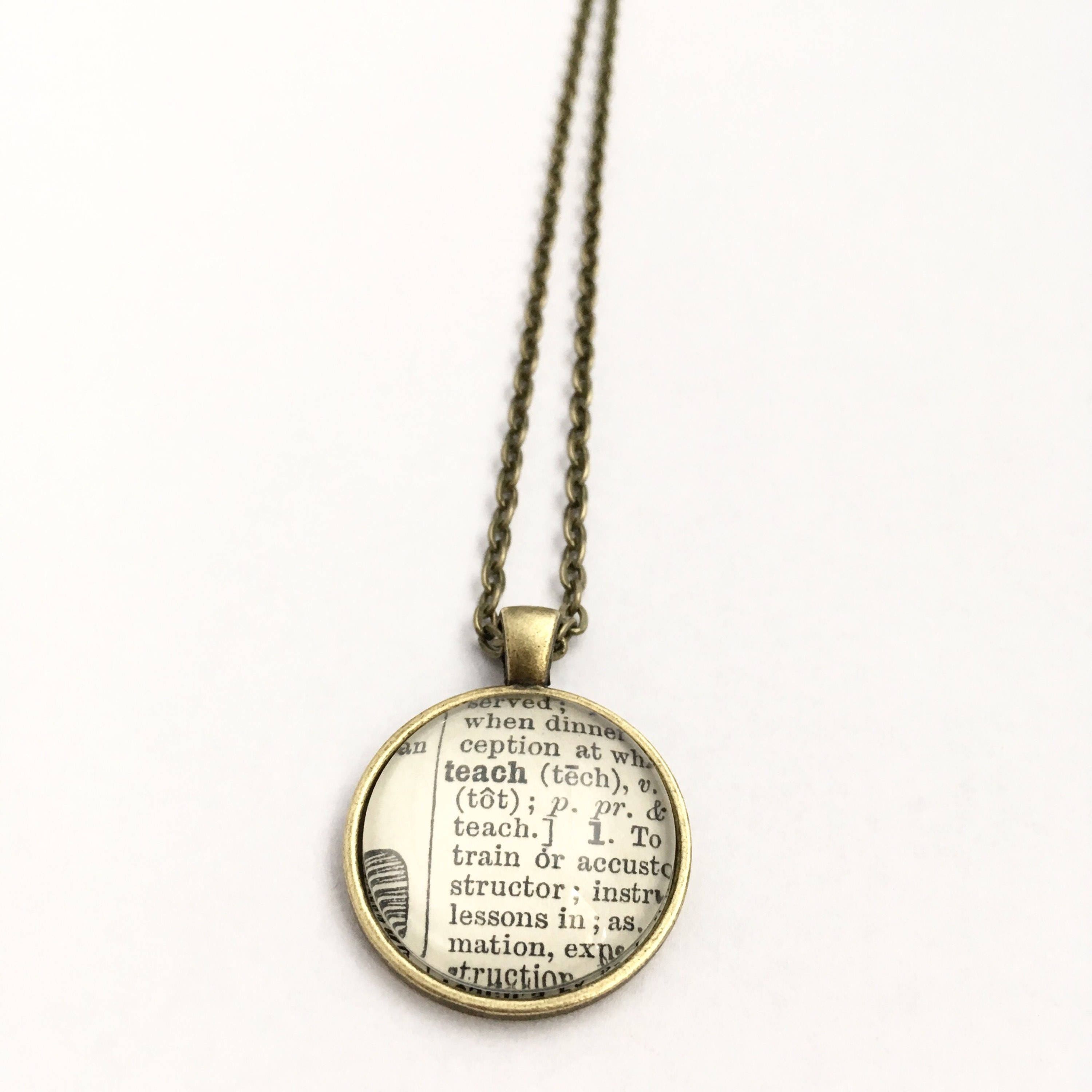 TEACH Dictionary Necklace Teach Necklace Word Of The Year Etsy teach-dictionary-necklace-teach-necklace-word-of-the-year-etsy