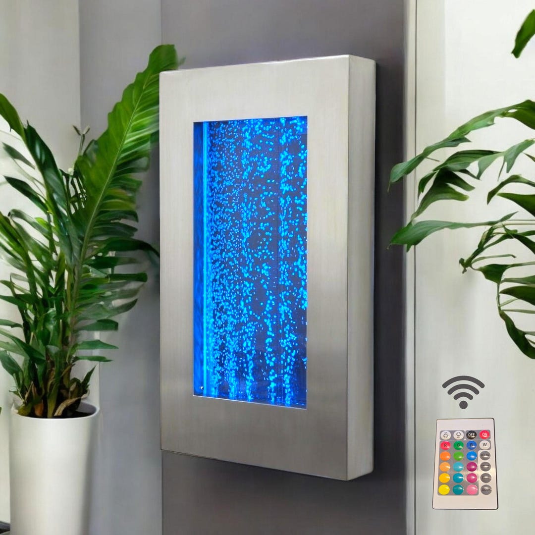 Bubble Wall Fountain, Vertical Wall Mounted Bubble Panel With Stainless ...
