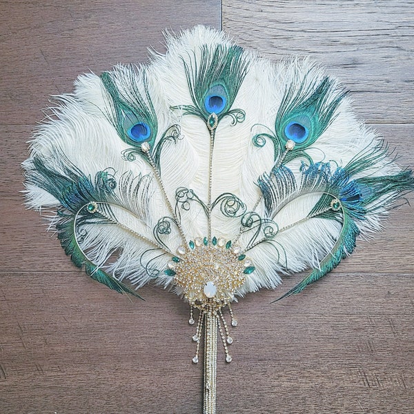 Peacock Feather Fan - Etsy