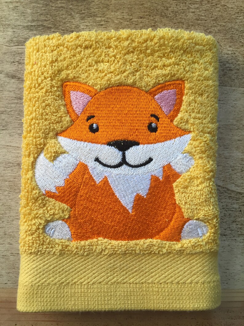 Fox Face cloth Childs Wash cloth Kids Flannel Machine | Etsy