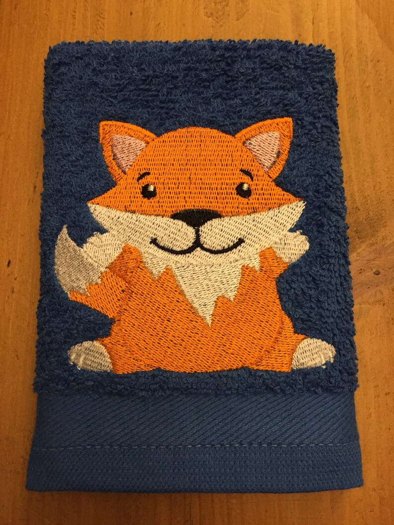 Fox Face cloth Childs Wash cloth Kids Flannel Machine | Etsy