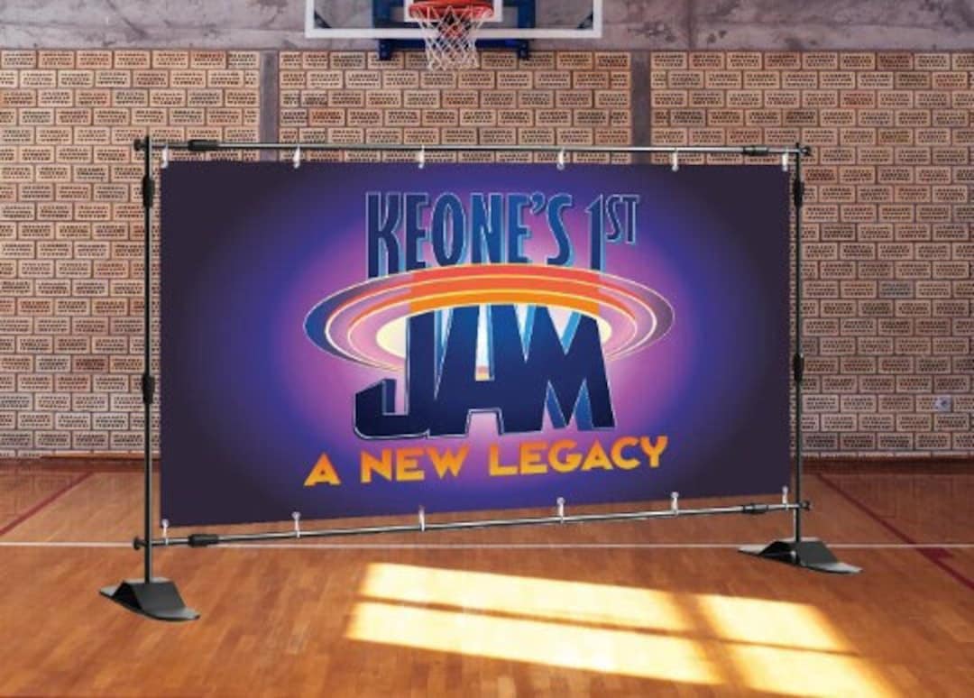 Custom Space Jam Birthday Backdrop Banner Party Step and Repeat Banner ...
