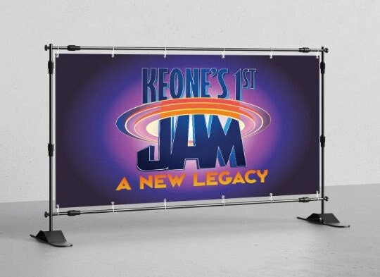 Custom Space Jam Birthday Backdrop Banner Party Step and Repeat Banner ...