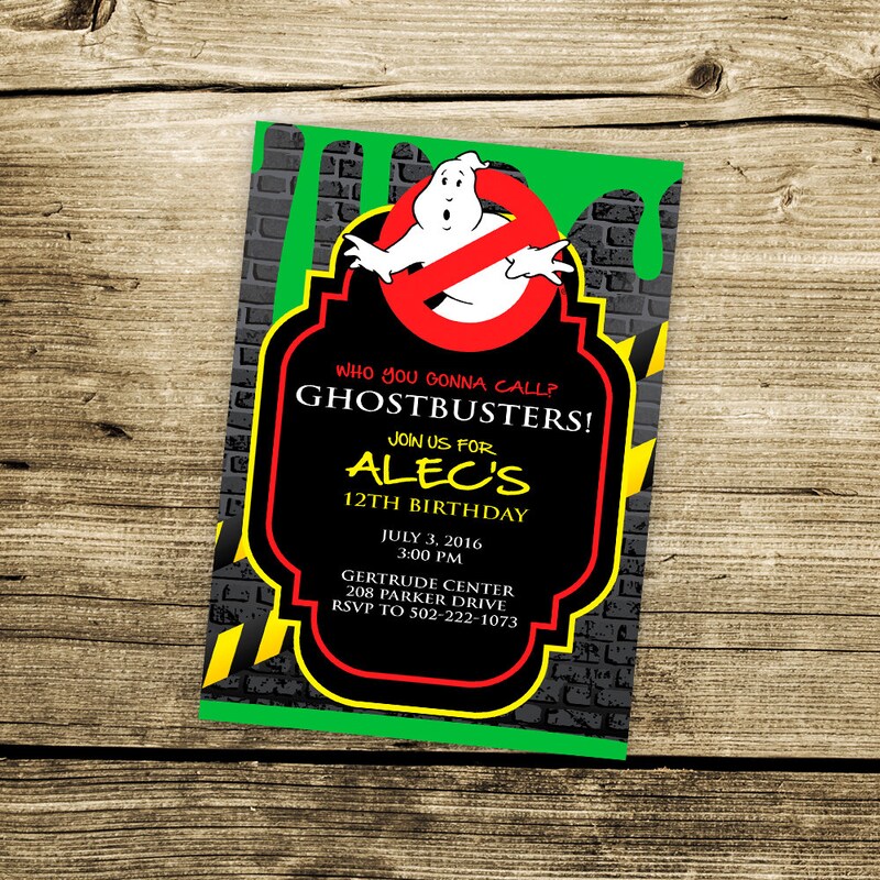 Ghostbusters Invitation - Etsy