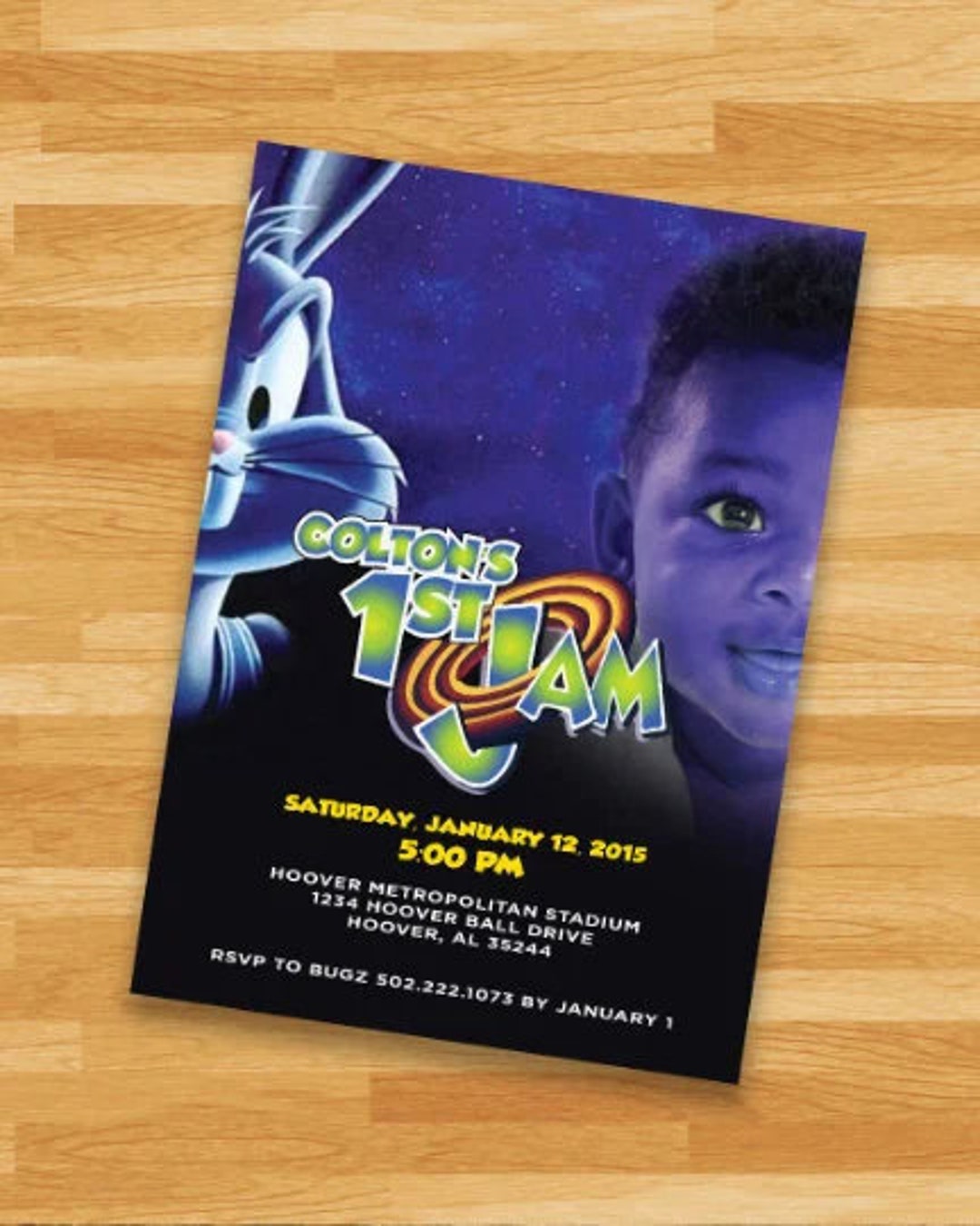PRINTABLE Space Jam Invitation - Looneytoons- Custom Birthday ...