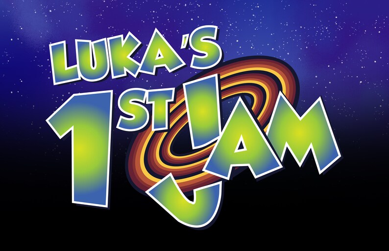 PRINTABLE Custom Space Jam Logo Poster Cake Topper With Your Child's ...