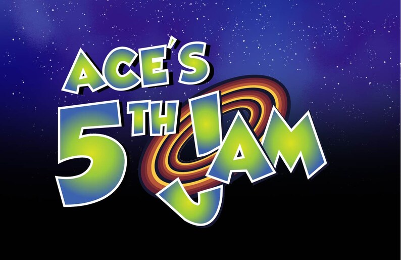 PRINTABLE Custom Space Jam Logo Poster Cake Topper With Your Child's ...