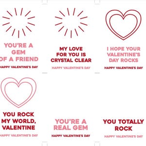 PRINTABLE Valentine's Rocks Crystals 3x4 Cards for Gemstones Heart ...