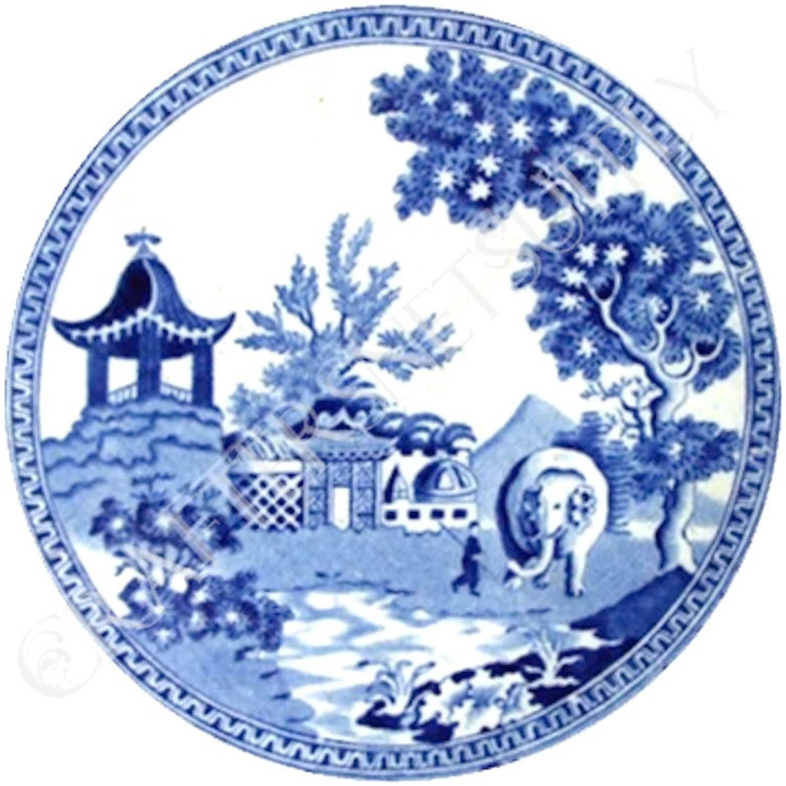 ANTIQUE BLUE CHINA Digital Bundle, 8 Files, 4 Sizes, Pdf & Svg Formats ...