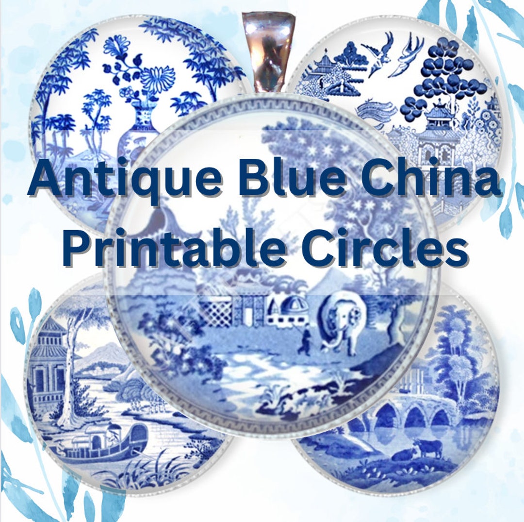 ANTIQUE BLUE CHINA Digital Bundle Including Blue Willow Ready to Print ...