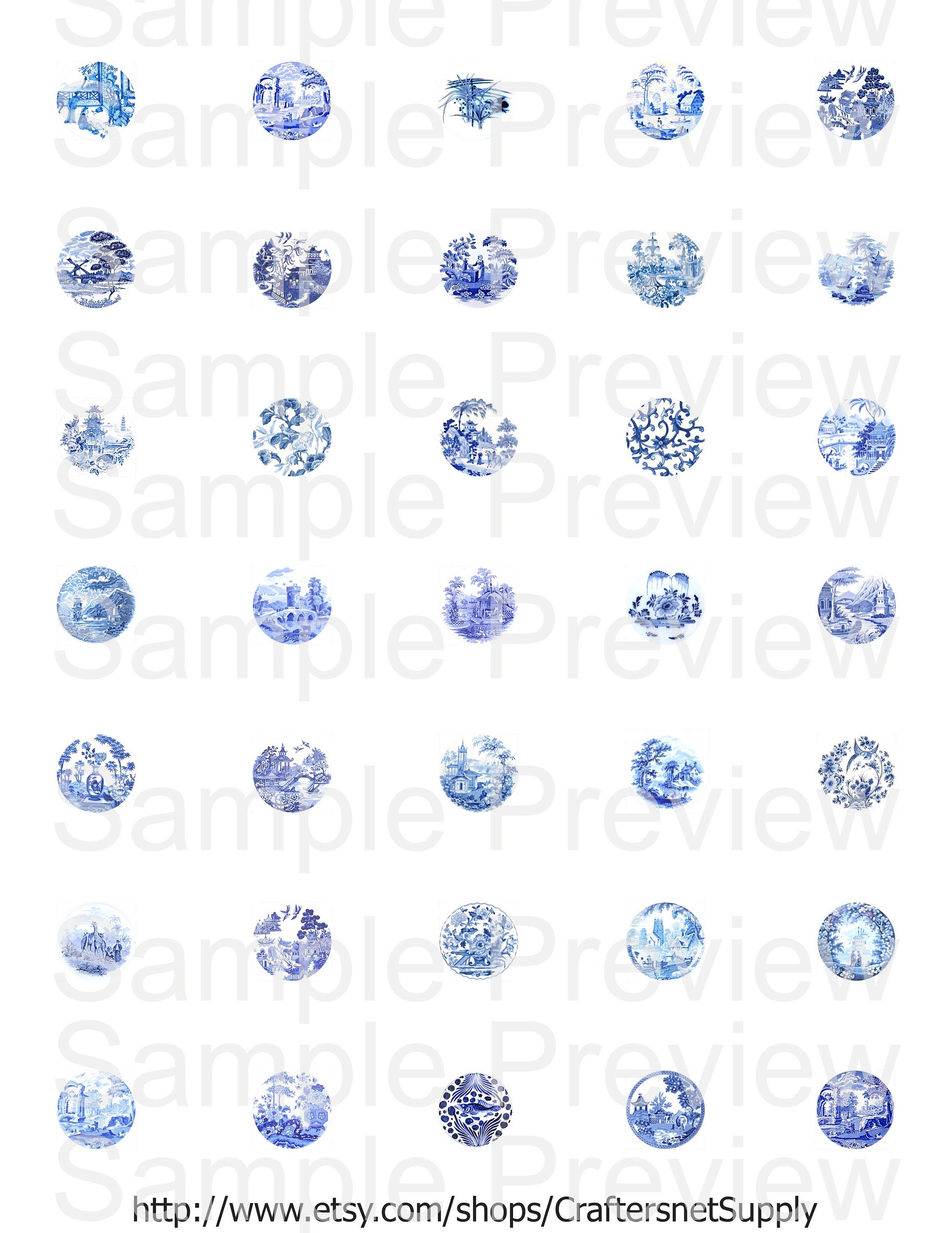 ANTIQUE BLUE CHINA Digital Bundle, 8 Files, 4 Sizes, Pdf & Svg Formats ...