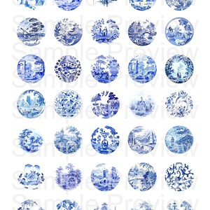 ANTIQUE BLUE CHINA Digital Bundle, 8 Files, 4 Sizes, Pdf & Svg Formats ...