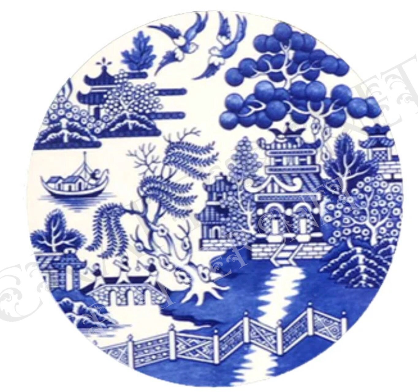 ANTIQUE BLUE CHINA Digital Bundle Including Blue Willow Ready to Print ...