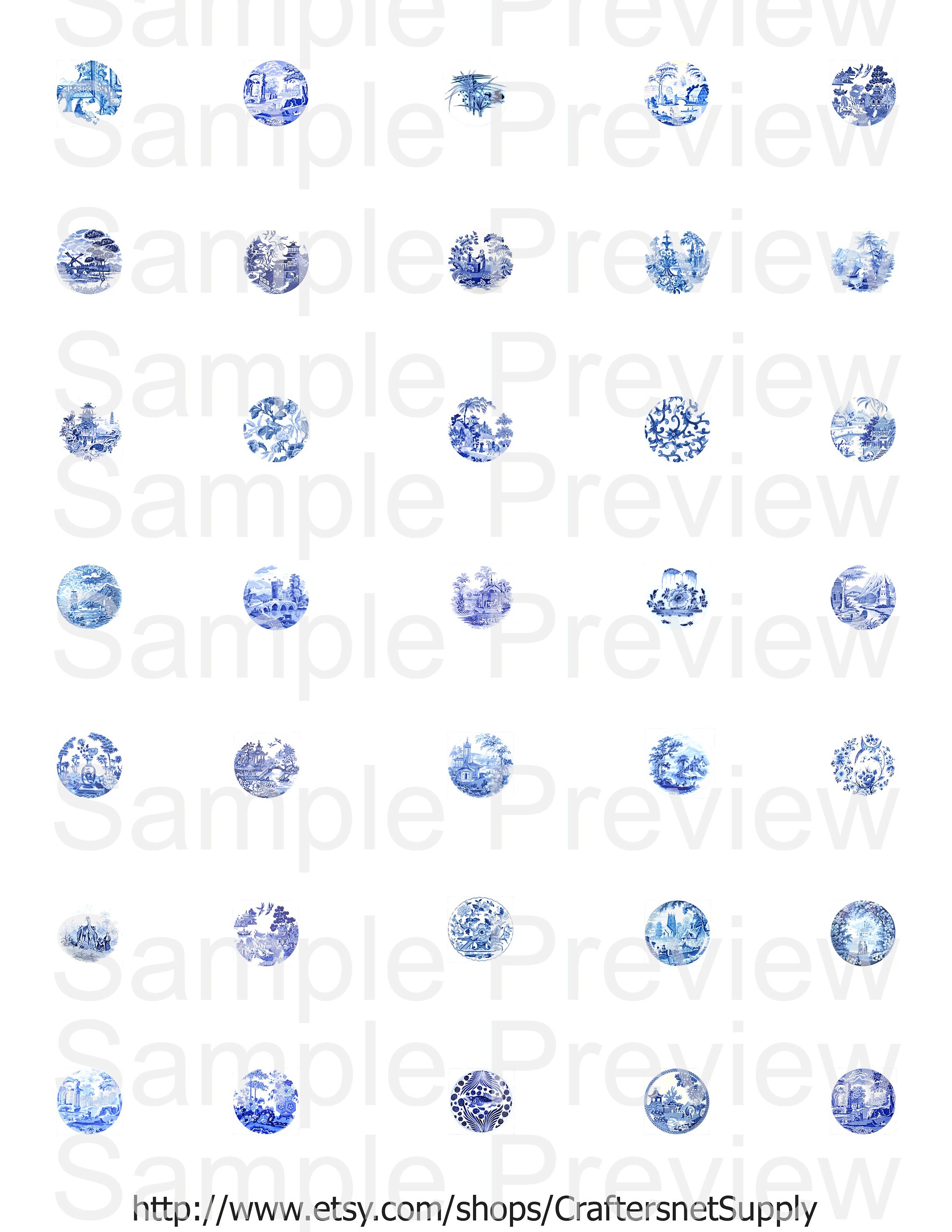 ANTIQUE BLUE CHINA Digital Bundle, 8 Files, 4 Sizes, Pdf & Svg Formats ...