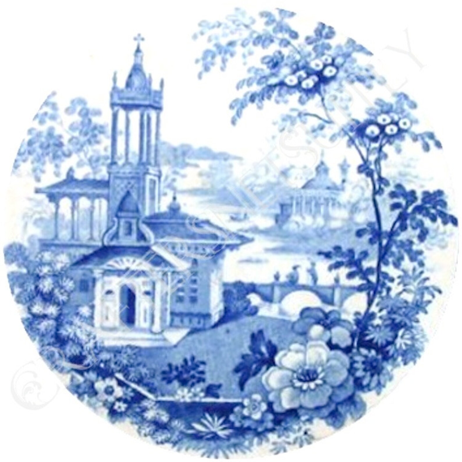 ANTIQUE BLUE CHINA Digital Bundle, 8 Files, 4 Sizes, Pdf & Svg Formats ...