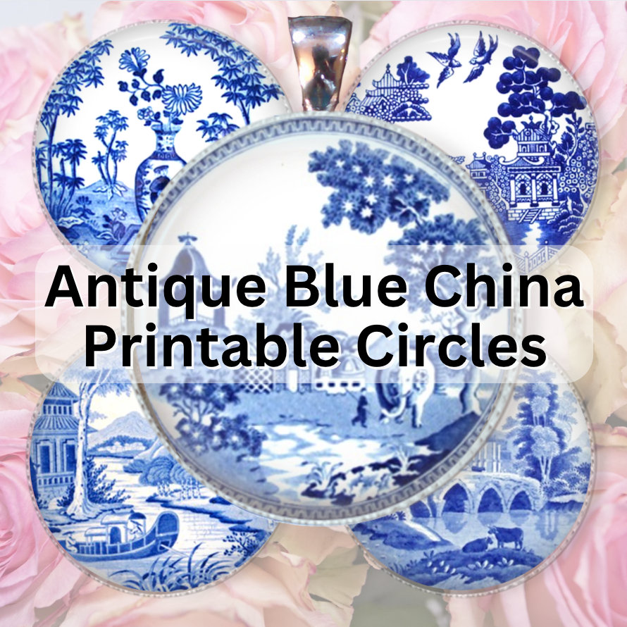 ANTIQUE BLUE CHINA Digital Bundle Including Blue Willow Ready to Print ...