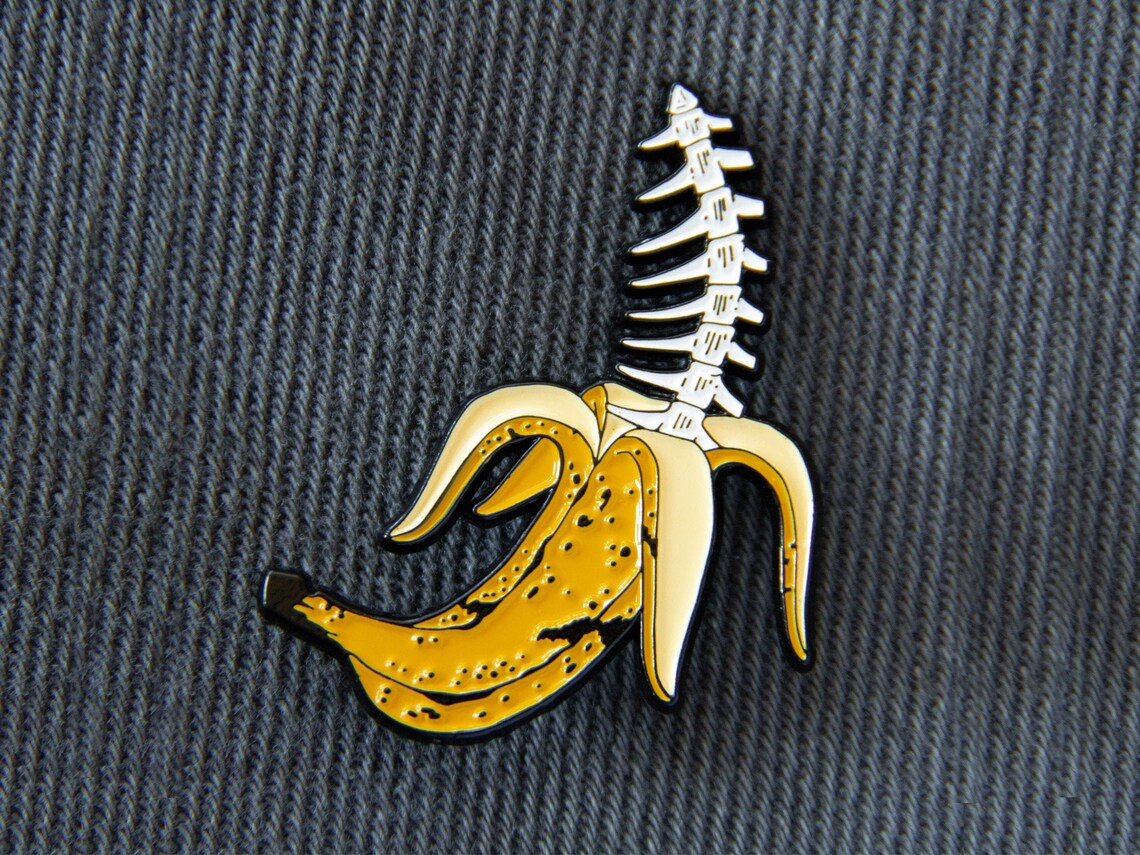 Bone Banana Funny Skeleton Enamel Pin Spooky Weird Quirky | Etsy