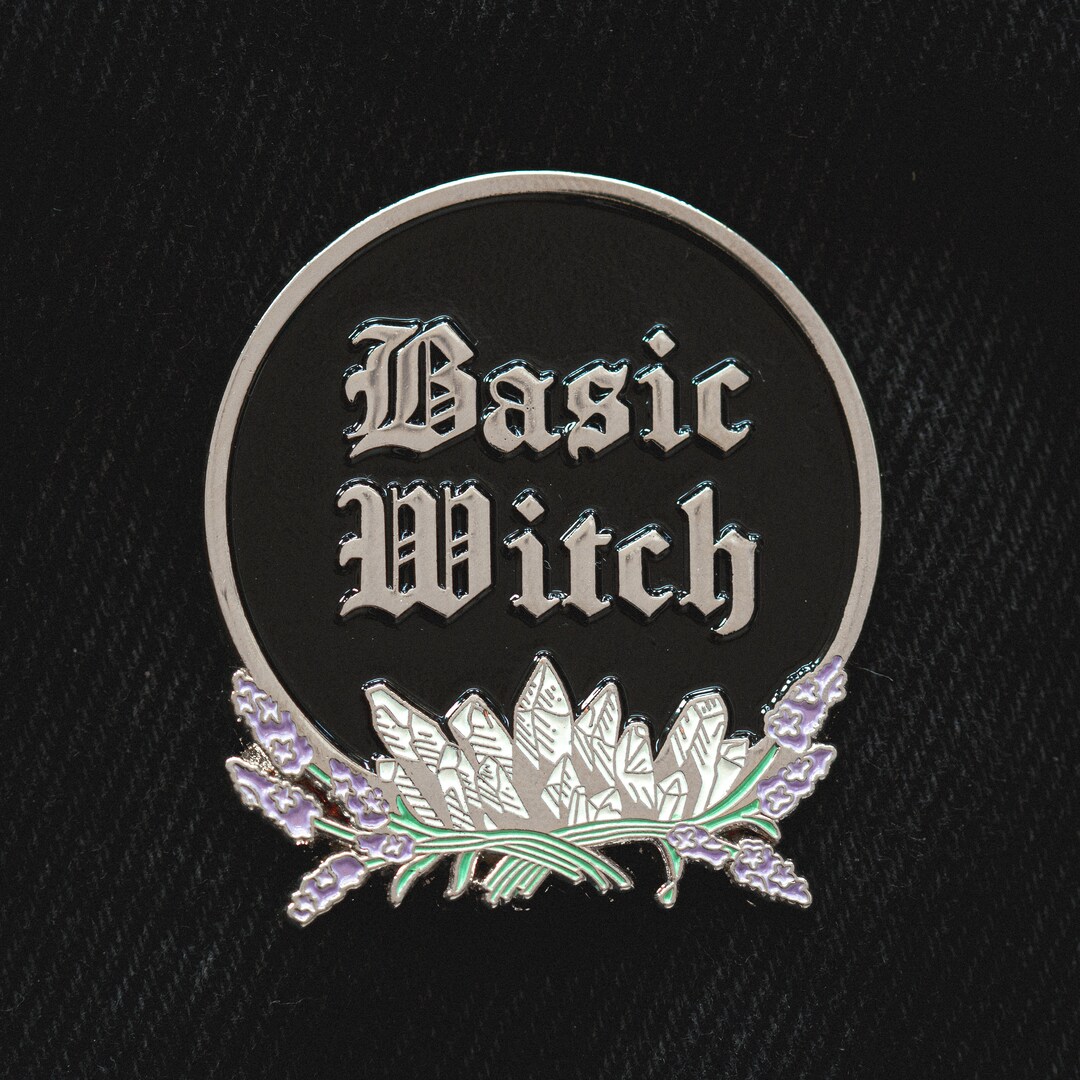 Ectogasm basic Witchy Funny Quote Enamel Pin Black and Silver Alternative Witch Fashion ...