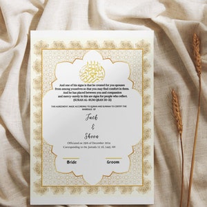 Nikah Certificate | Marriage Certificate | Nikah - Etsy
