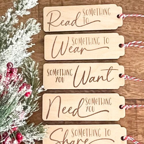 Something You Want-christmas Gift Tags-something You Wear-wood - Etsy Something You Want-christmas Gift Tags-something You Wear-wood - Etsy