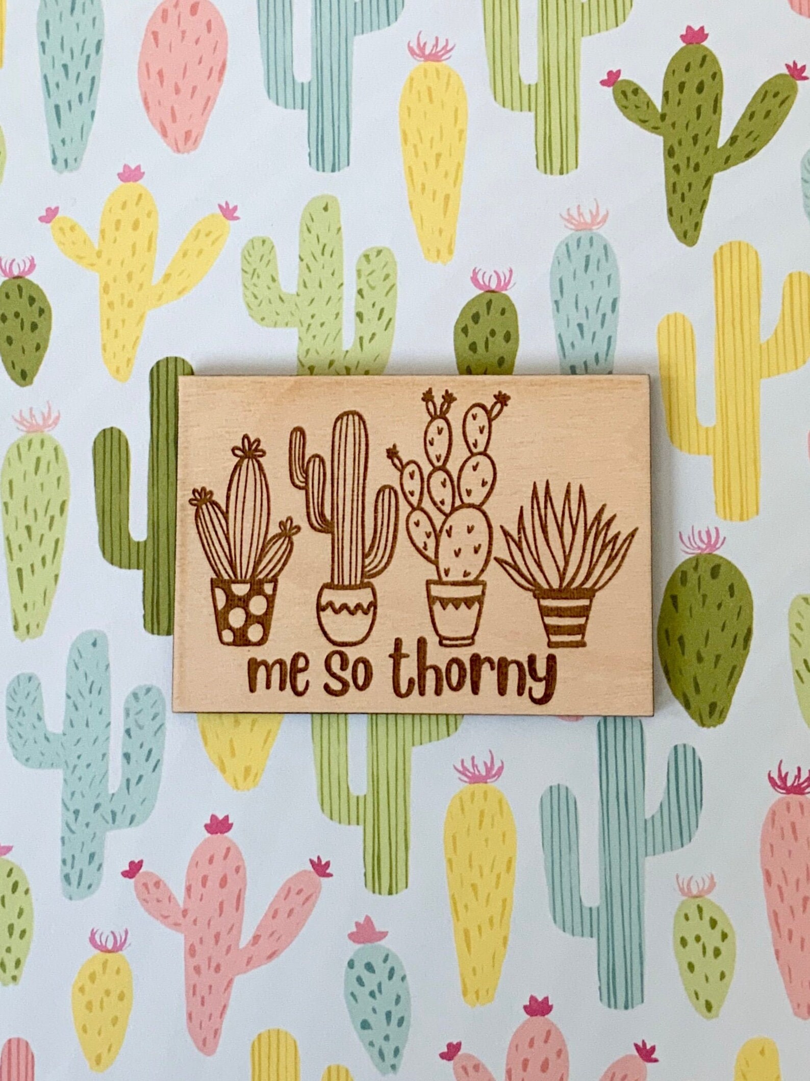 Cactus Laser Engraved Magnet Laser Cut Wood Cut Out Me so - Etsy