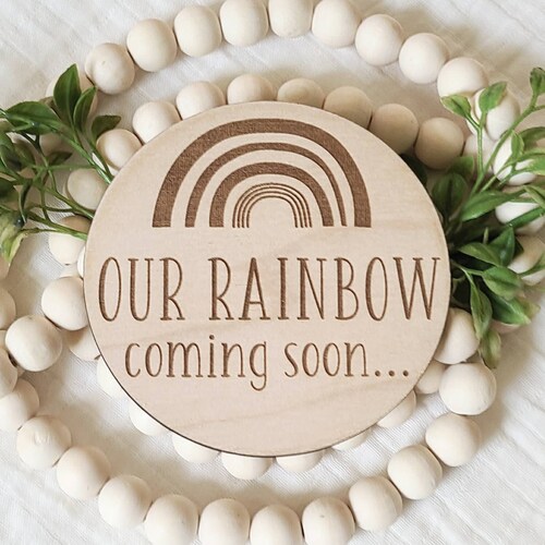 Rainbow Baby Announcement Our Rainbow Coming Soon Pregnancy - Etsy