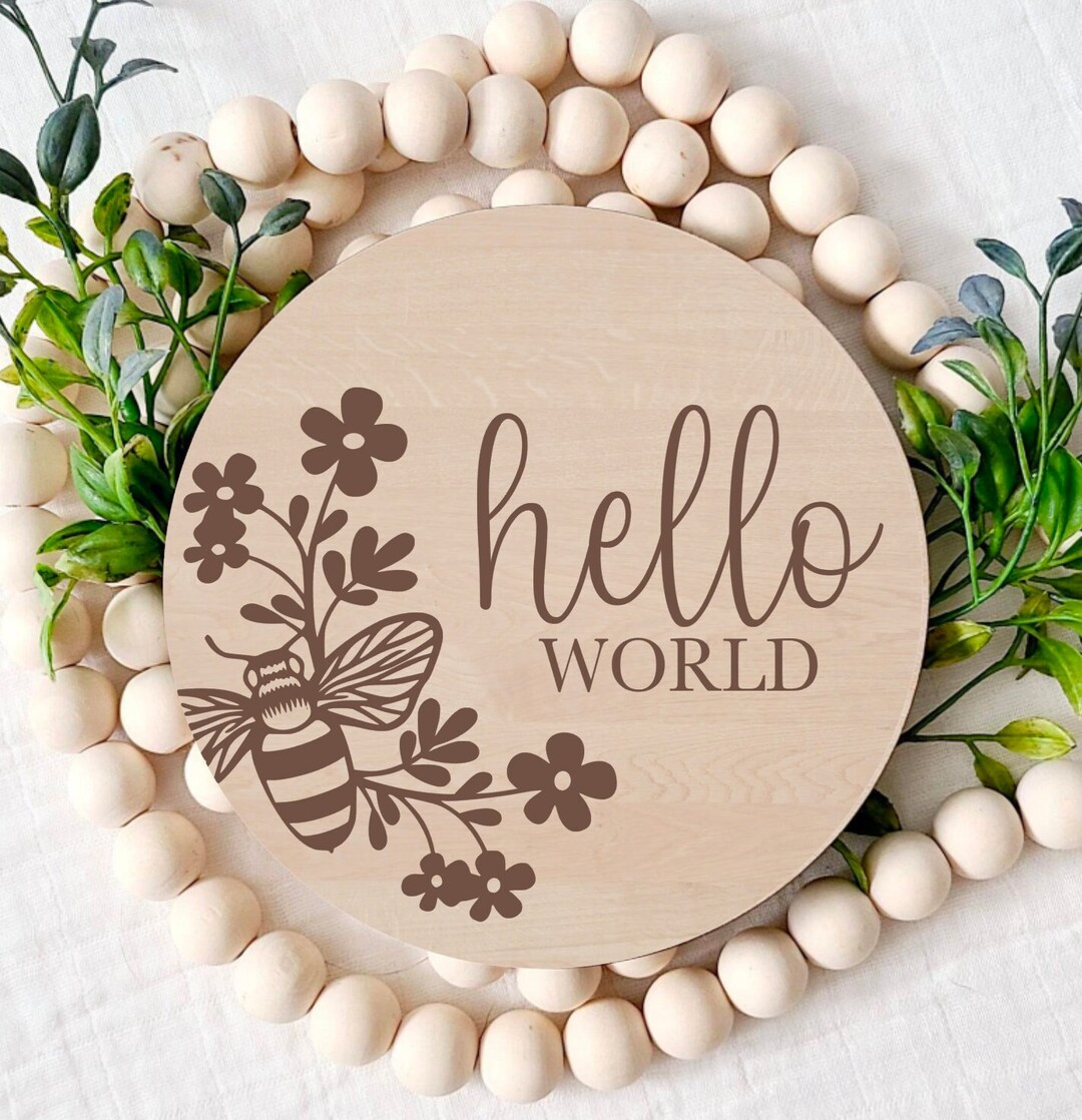 Bumblebee Birth Announcement Sign, Hello World, New Baby, Newborn Photo ...