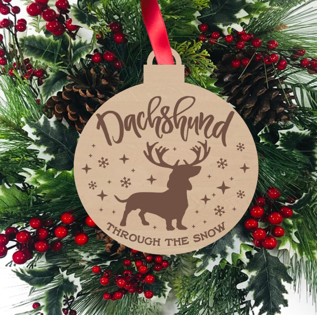 Dachshund Through the Snow, Engraved Christmas Ornament, Wiener Dog ...