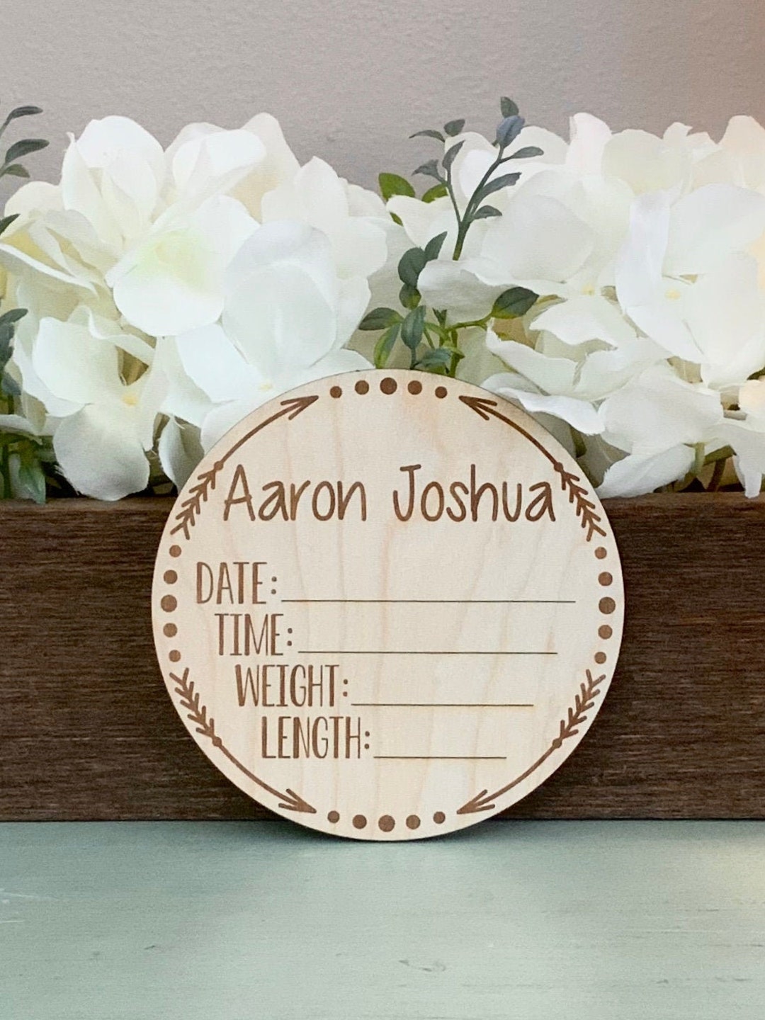 Birth Announcement Sign, Birth Stats, Laser Engraved Wood, Newborn ...