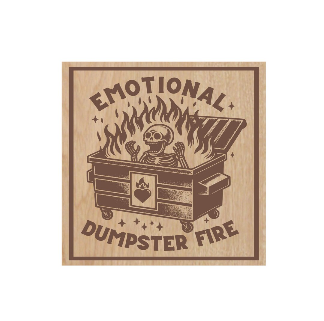 Emotional Dumpster Fire Magnet, Funny Refrigerator Magnet, Engraved ...