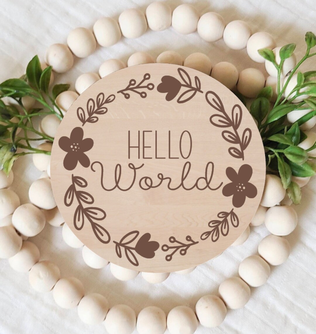 Birth Announcement Sign, Hello World, New Baby, Newborn Photo Prop ...