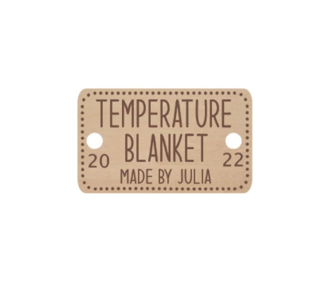 Personalized Temperature Blanket Button, Engraved Wood Label, Crochet ...